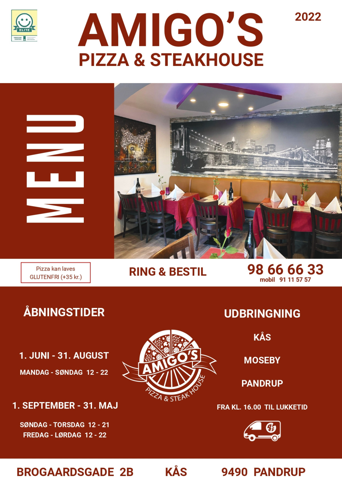 Amigo's Pizza i Kaas - Menu